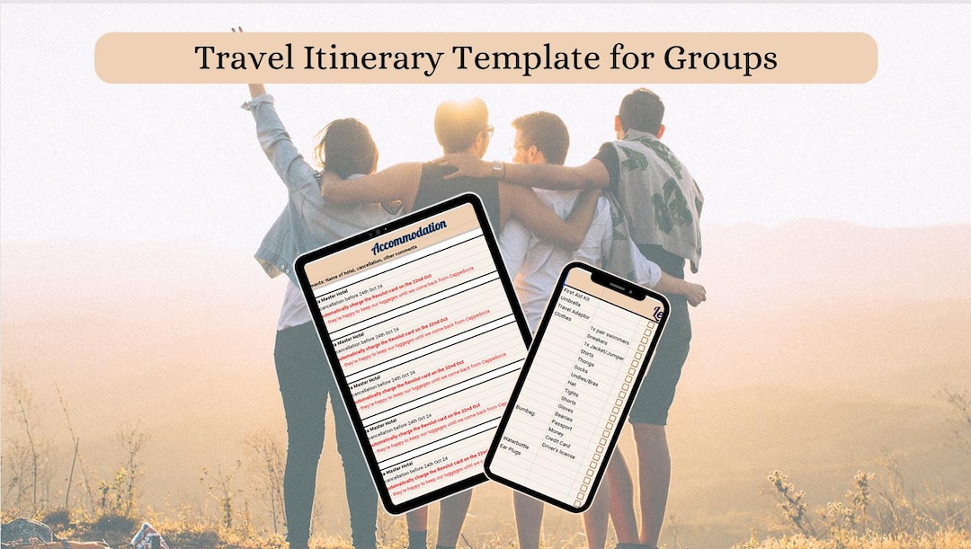 Group Travel Itinerary Template - Etsy
