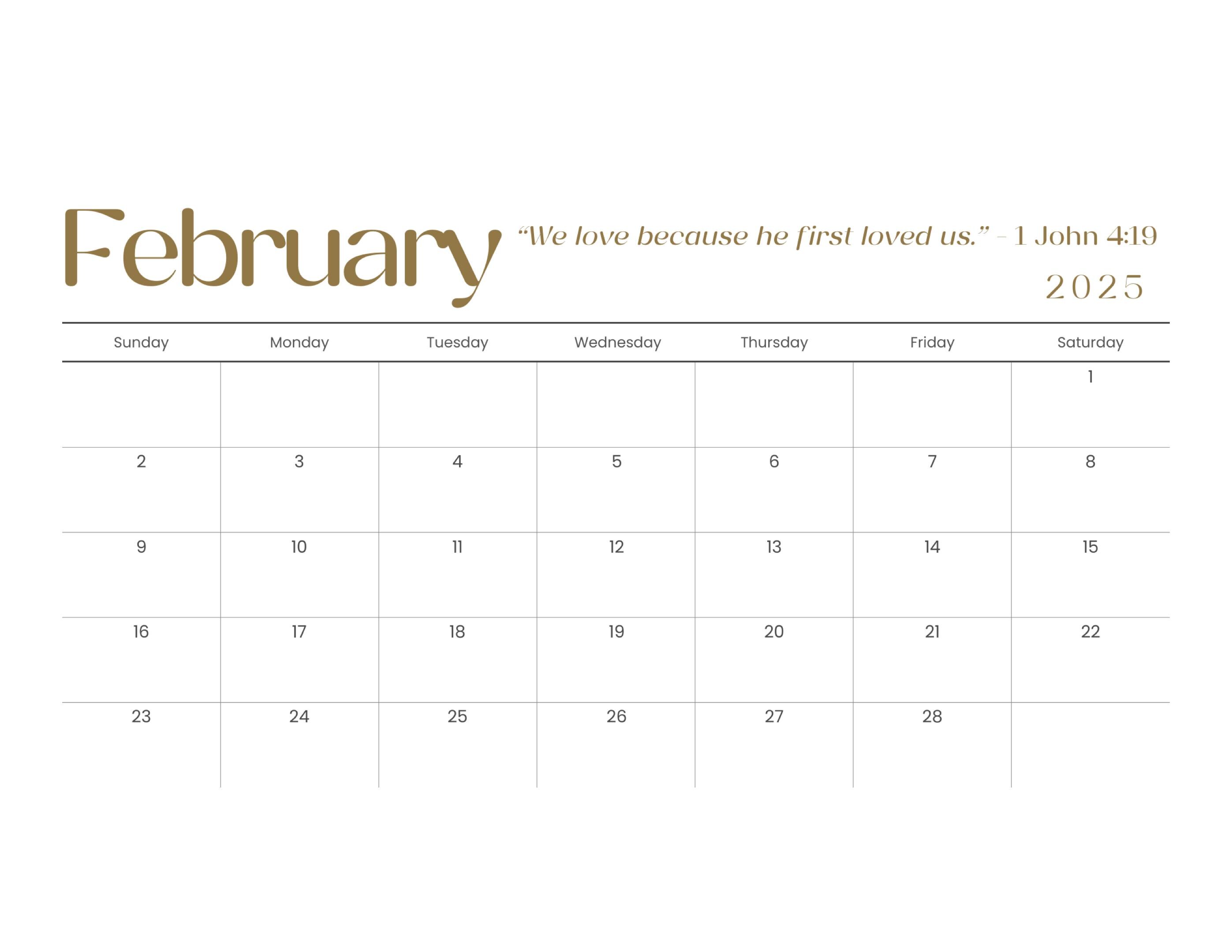 2025 Printable Calendar With Biblical Quotes and Inspirations Christian ...