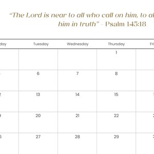 2025 Printable Calendar With Biblical Quotes and Inspirations Christian ...
