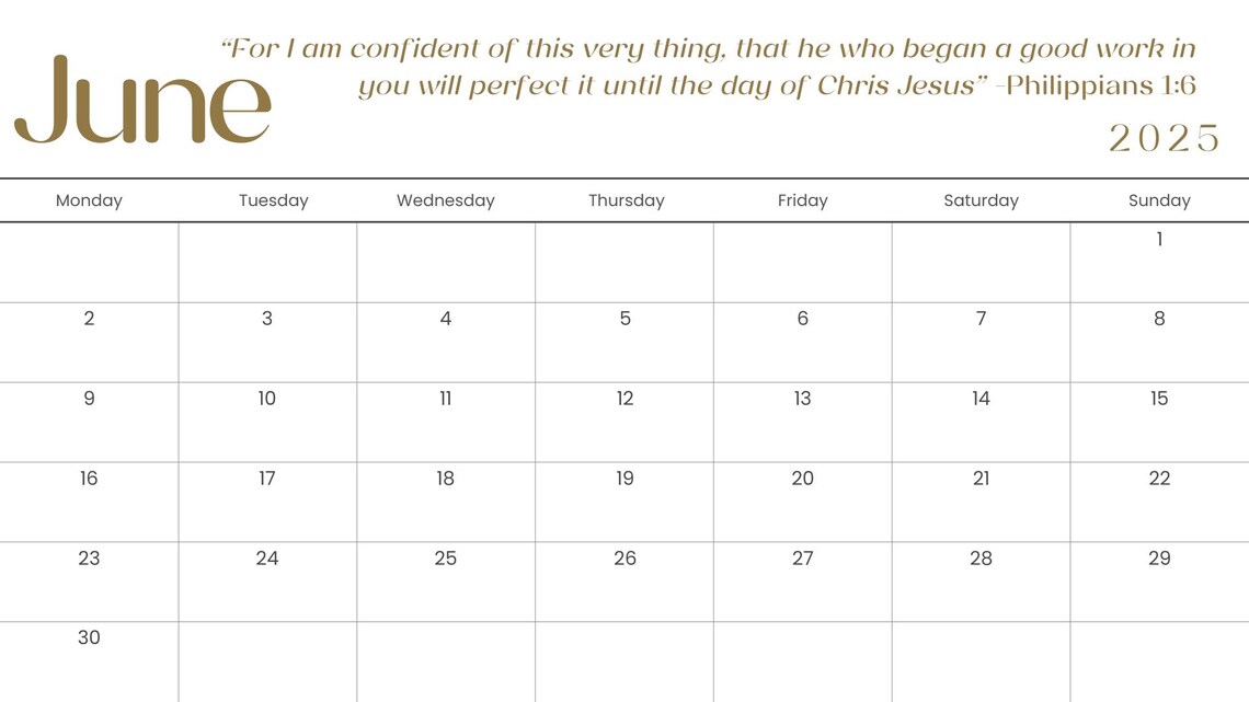 2025 Printable Calendar With Biblical Quotes and Inspirations Christian ...