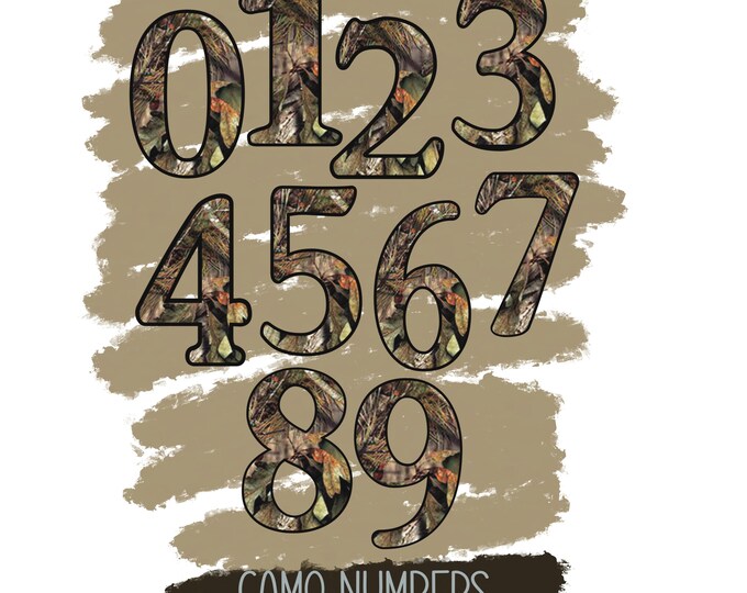 Camo Numbers, PNG/SVG, Clipart, Design Element, Digital Download - Etsy