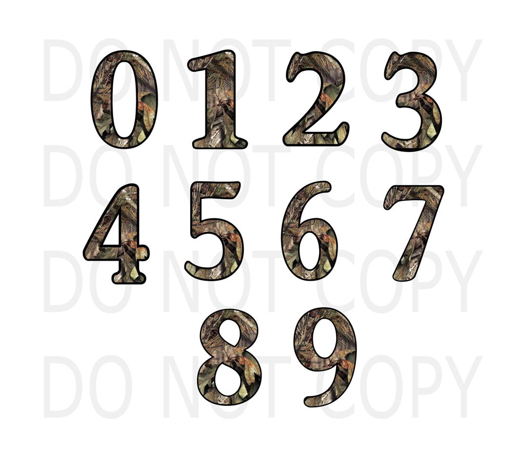 Camo Numbers, PNG/SVG, Clipart, Design Element, Digital Download - Etsy ...