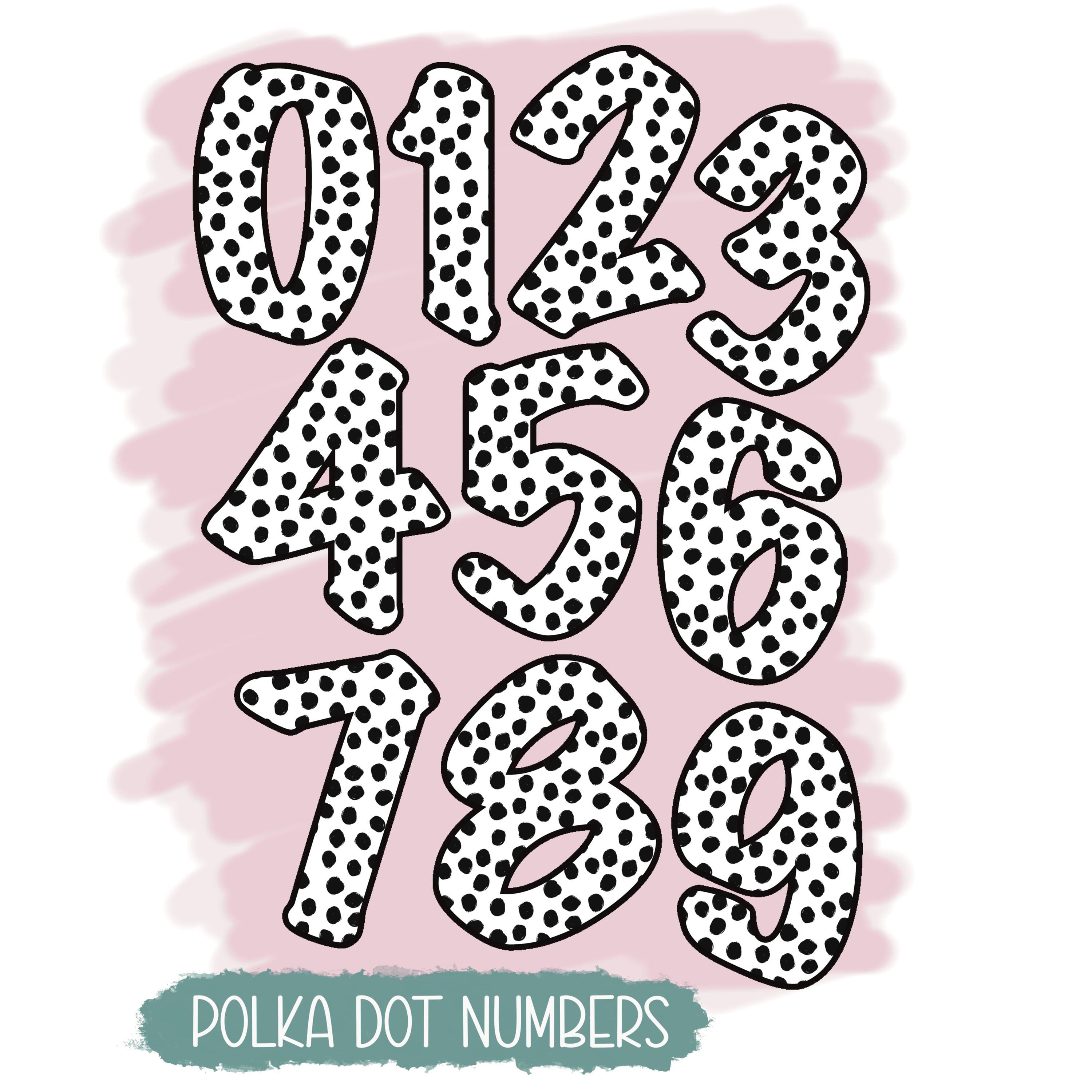 Polka Dot Numbers, PNG Download, Clipart, Design Element, Digital ...