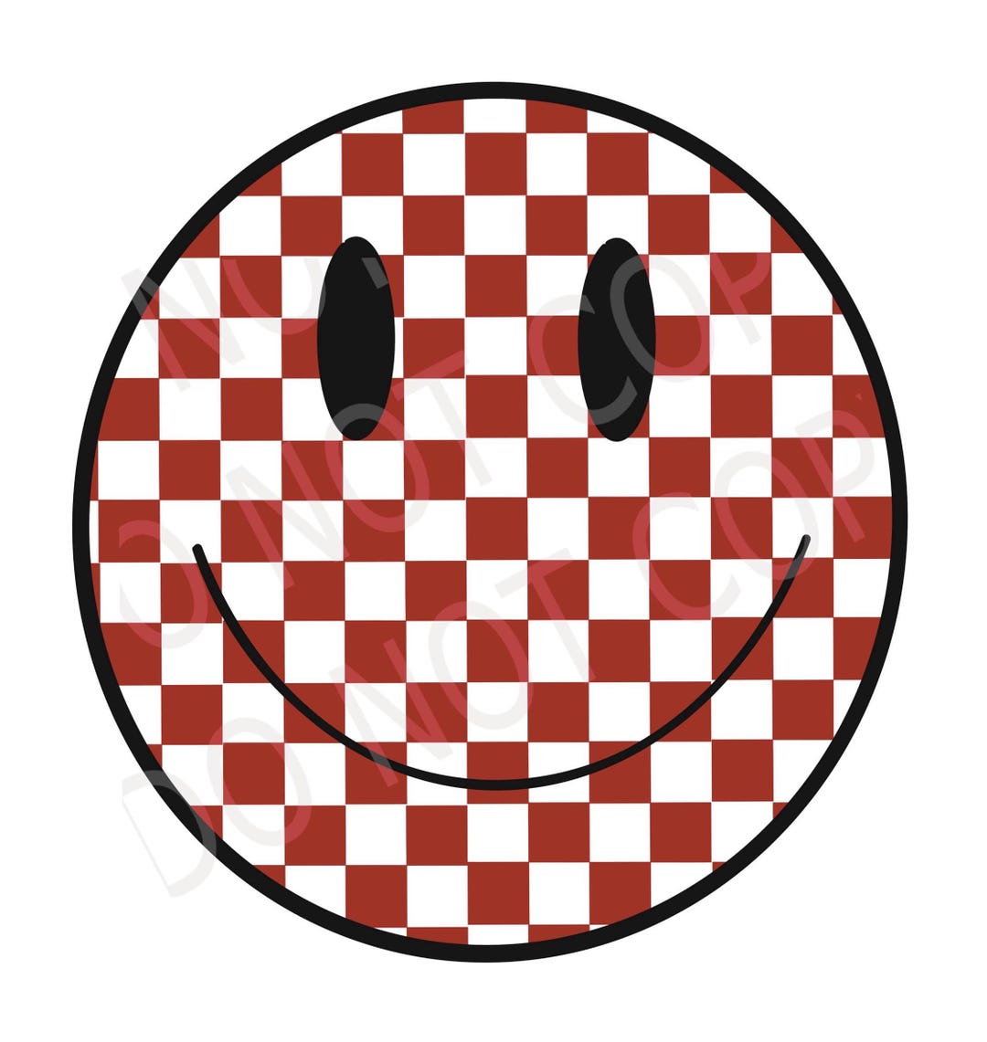 Smiley Face, Checkered Pattern PNG, Red Smiley Face, Valentines Smiley ...