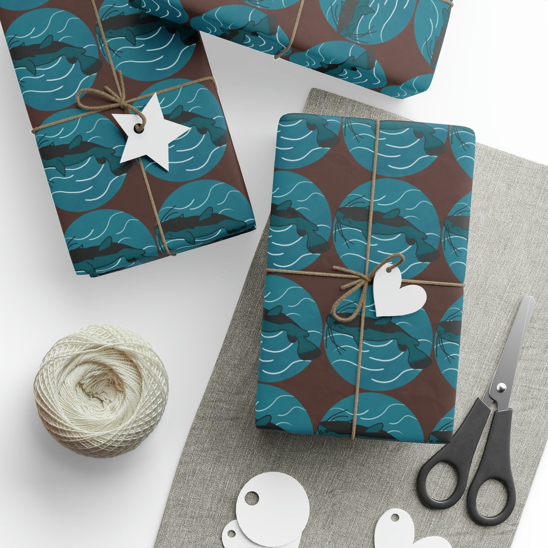 Delightful Fisherman's Gift: Catfish Wrapping Paper for Fishing ...