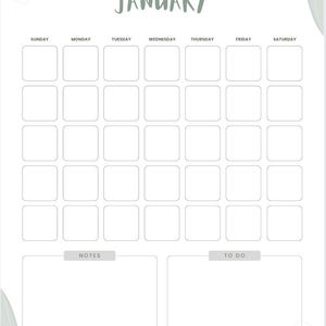 12 Month Calendar - Sage Green (customizable) - Etsy