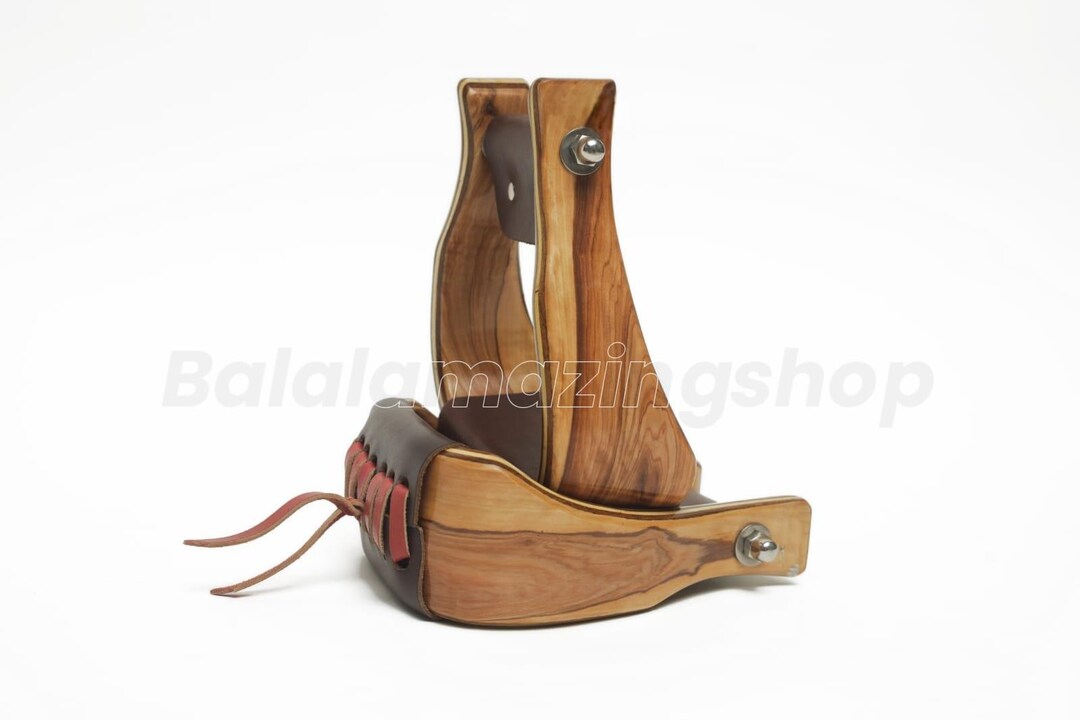 Handmade Wooden Horse Stirrups | Leather Accents - Etsy