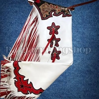 Unisex Leather Chaps Hand Made Western Chap Horse Riding Fringes Pant ...