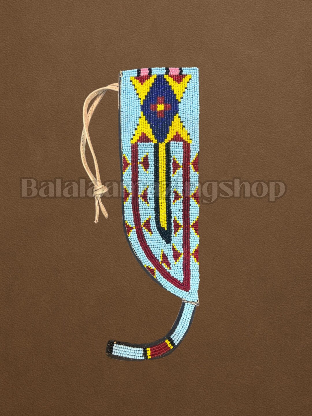 Native American Beaded Leather Knife Sheath: Traditional Beadwork - Etsy