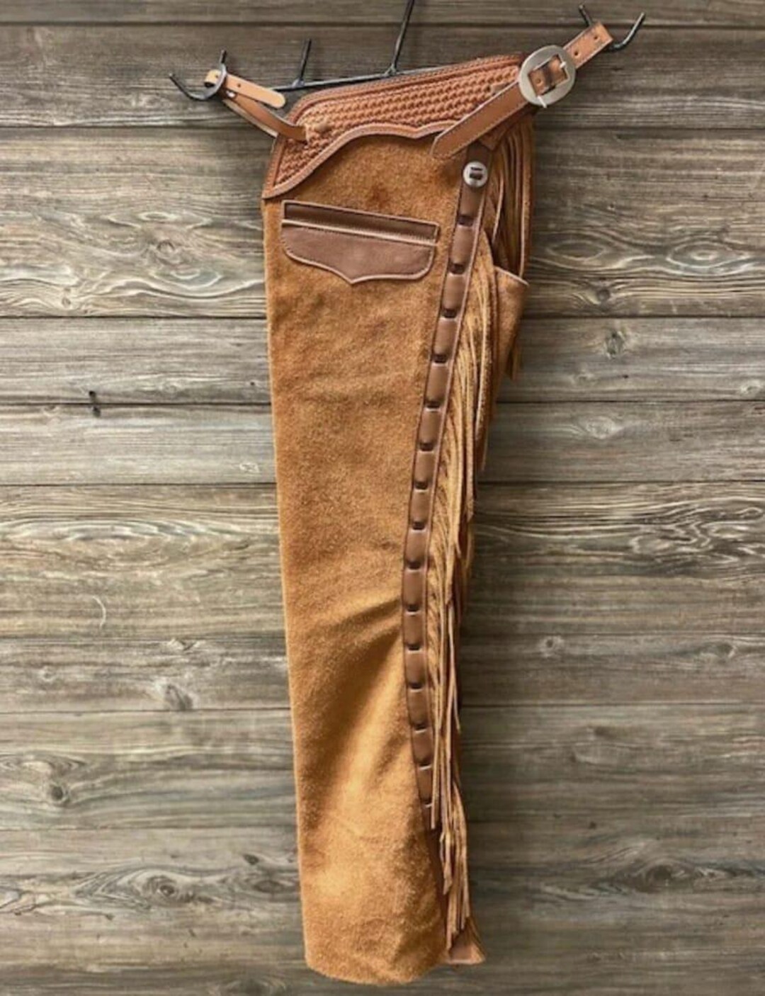 Handmade Suede Western Cowboy Chaps: Braided Fringe Leather Pant - Etsy