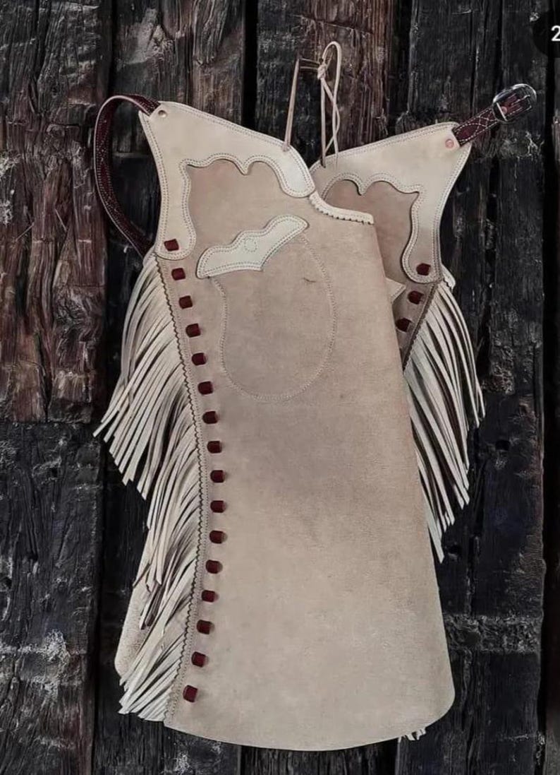 Leather Chinks Chaps Hand Made Western Suede Chap Horse Riding Fringes ...
