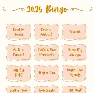 2025 Bingo Vision Board Template - Etsy