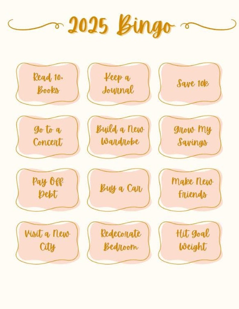 2025 Bingo Vision Board Template - Etsy