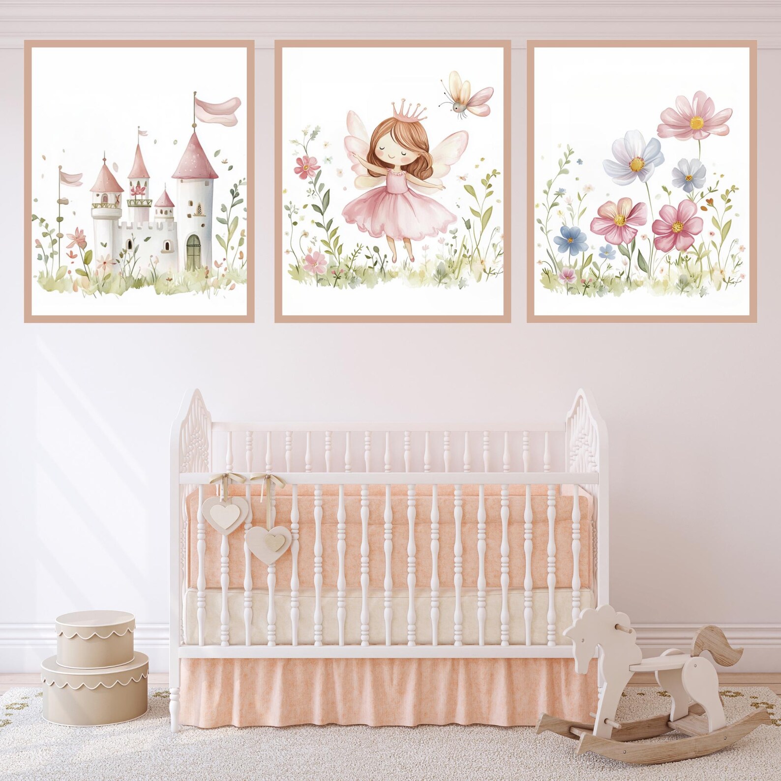 Fairy Theme Nursery Wall Art Girl Room Decor,set of 3 Whimsical Fairy ...