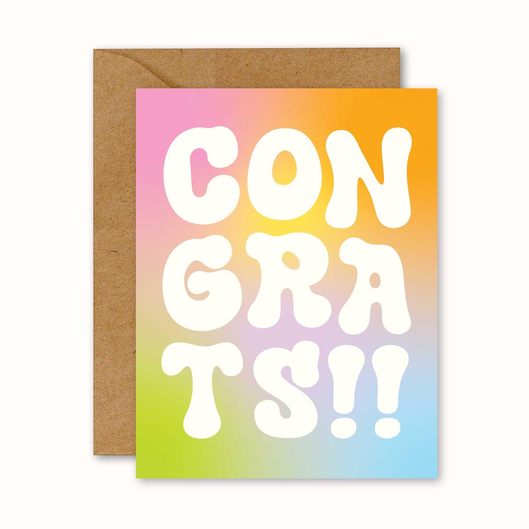 Congrats Card, Cute Congratulation Card - Etsy