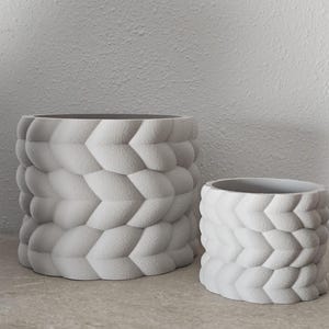 Yarn Texture Planter - Modern Geometric Succulent Pot - Textured Plant ...