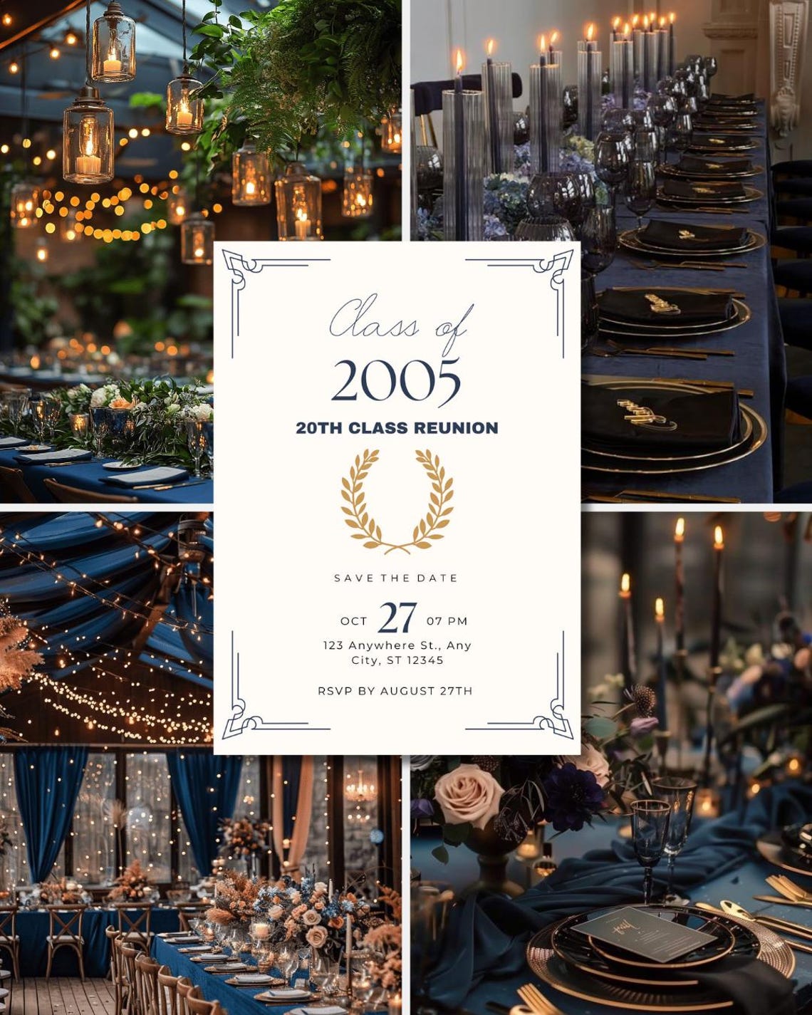 Customizable Class Reunion Invitation Bundle: Itinerary & Labels ...