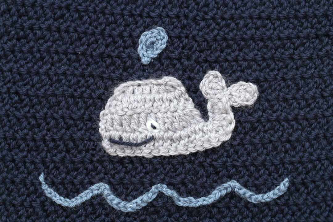 Crochet Whale Applique Pattern: Beginner-friendly (PDF Pattern) - Etsy ...