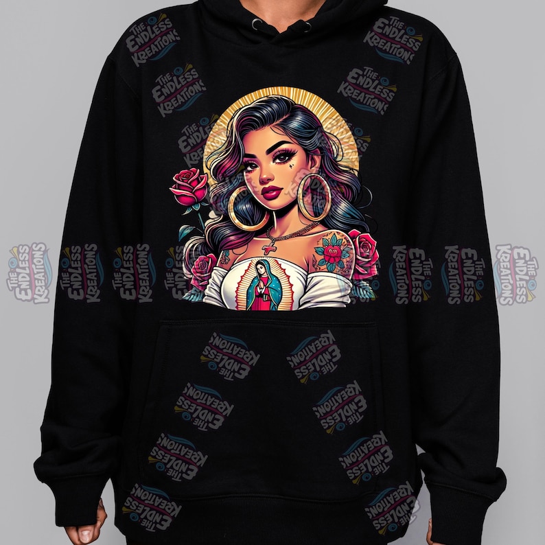 Bold and Beautiful Latina With Roses Representing Mexican Roots Png ...