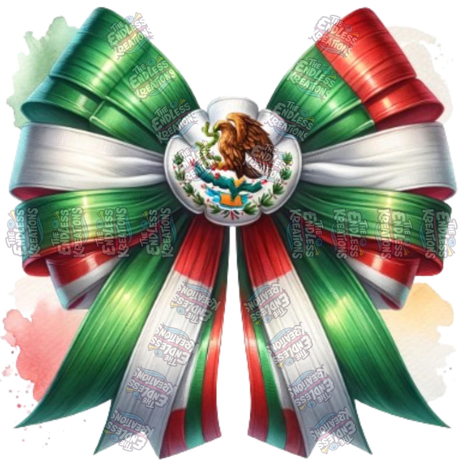 Vibrant Mexican Flag Ribbon Bow Design PNG- Instant Download - Etsy