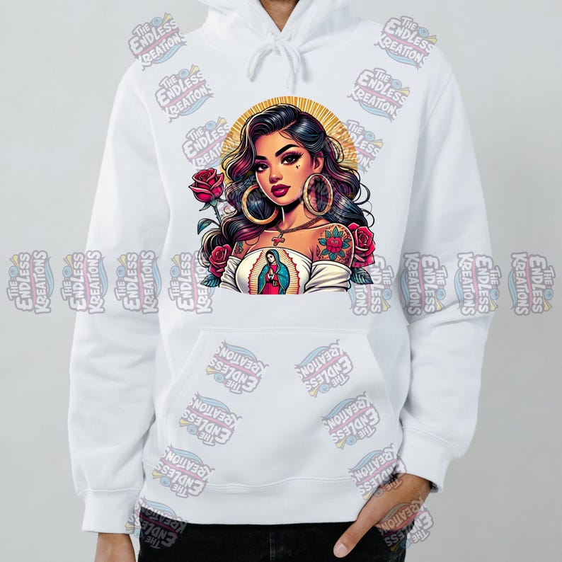 Bold and Beautiful Latina With Roses Representing Mexican Roots Png ...