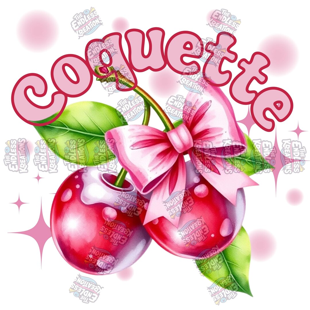 Coquette Cherry Bow PNG Instant Download– Sweet, Playful, and Perfectly ...