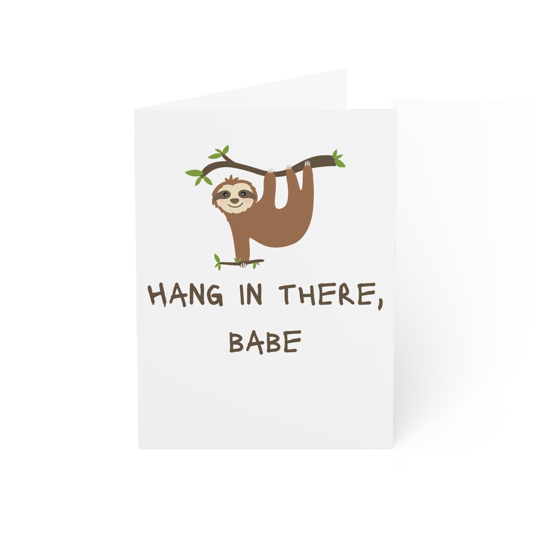 Hang in There Sloth Card: Thinking of You, Get Well Soon - Etsy