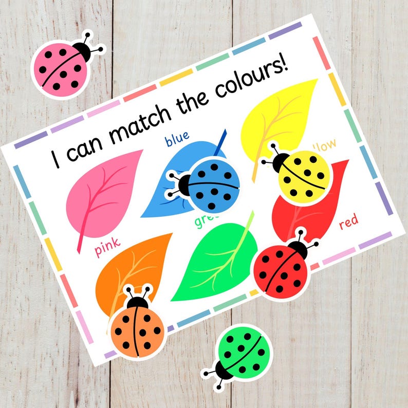 Color Matching Game: Preschool Printable Worksheet (PDF Download) - Etsy