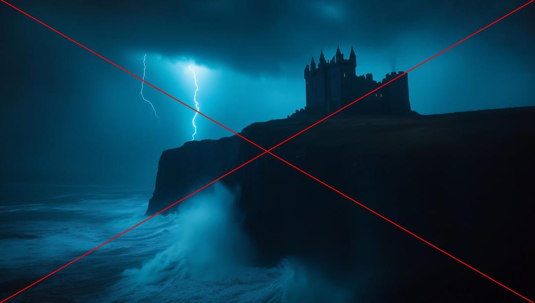 Stormy Cliffside Castle - Dramatic Fantasy Art Download - Etsy