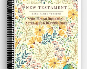 New Testament KJV Spiral Bound Journaling, Notetaking & Drawing Bible ...