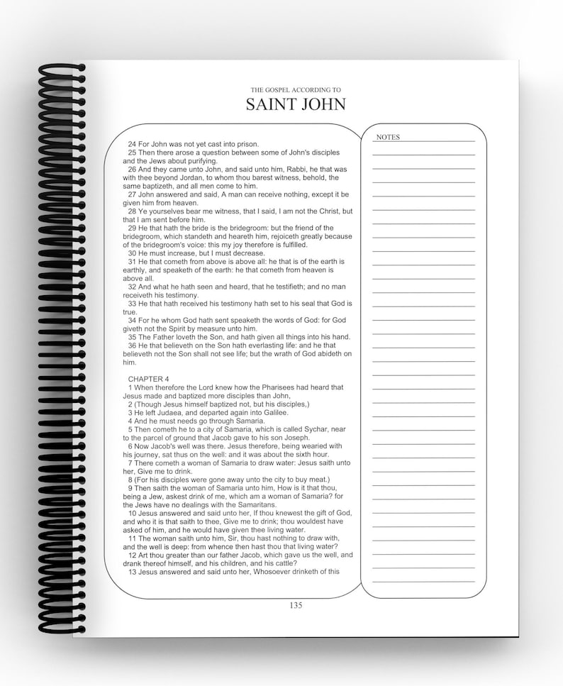 New Testament KJV Spiral Bound Journaling, Notetaking & Drawing Bible ...