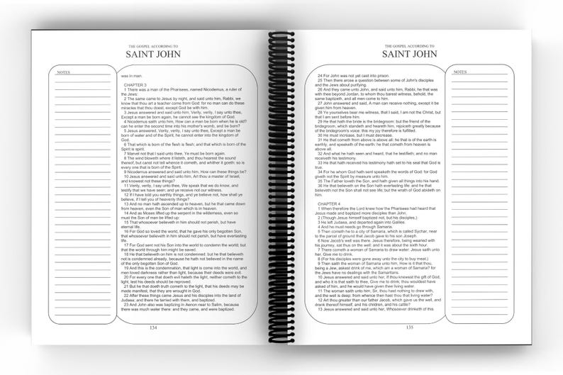 New Testament KJV Spiral Bound Journaling, Notetaking & Drawing Bible ...
