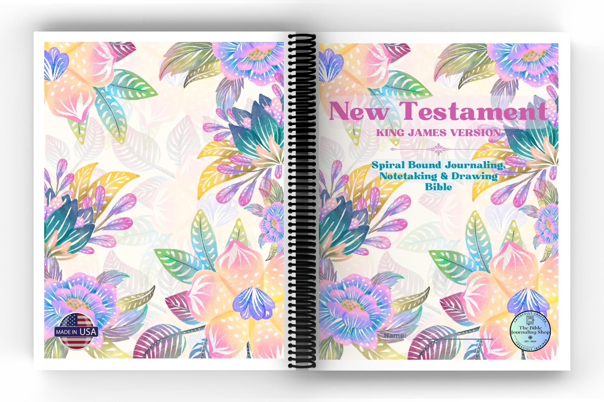 New Testament KJV Spiral Bound Journaling, Notetaking & Drawing Bible ...