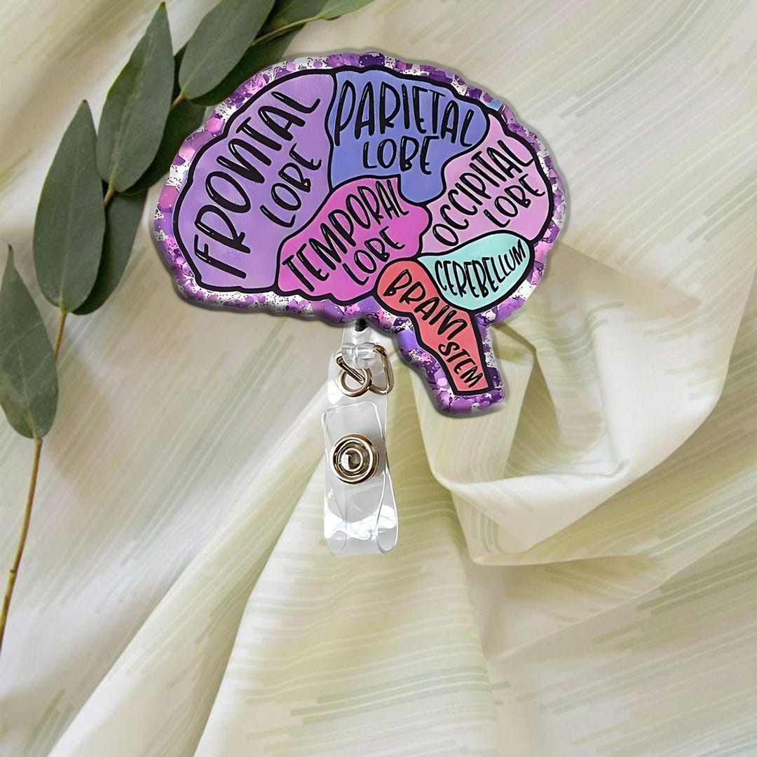Mental Health Badge Reel, Brain Badge, Shaker Badge Reel, Mental Health ...