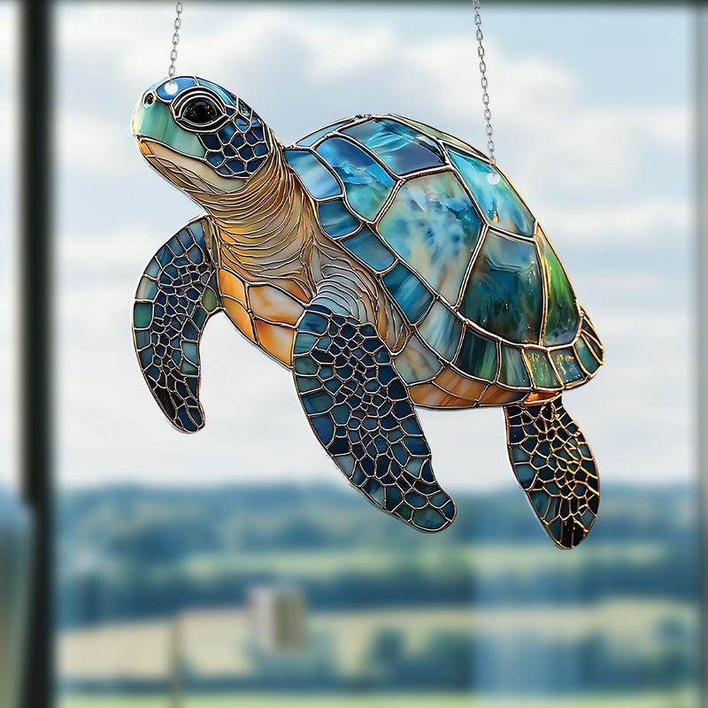 Turtle Suncatcher - Etsy