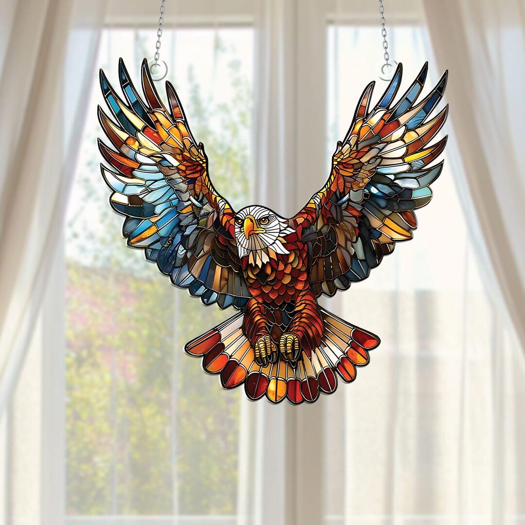 Bald Eagle Suncatcher Acrylic Hanging, Bald Eagle Acrylic Suncatcher, Eagle Acrylic Window ...