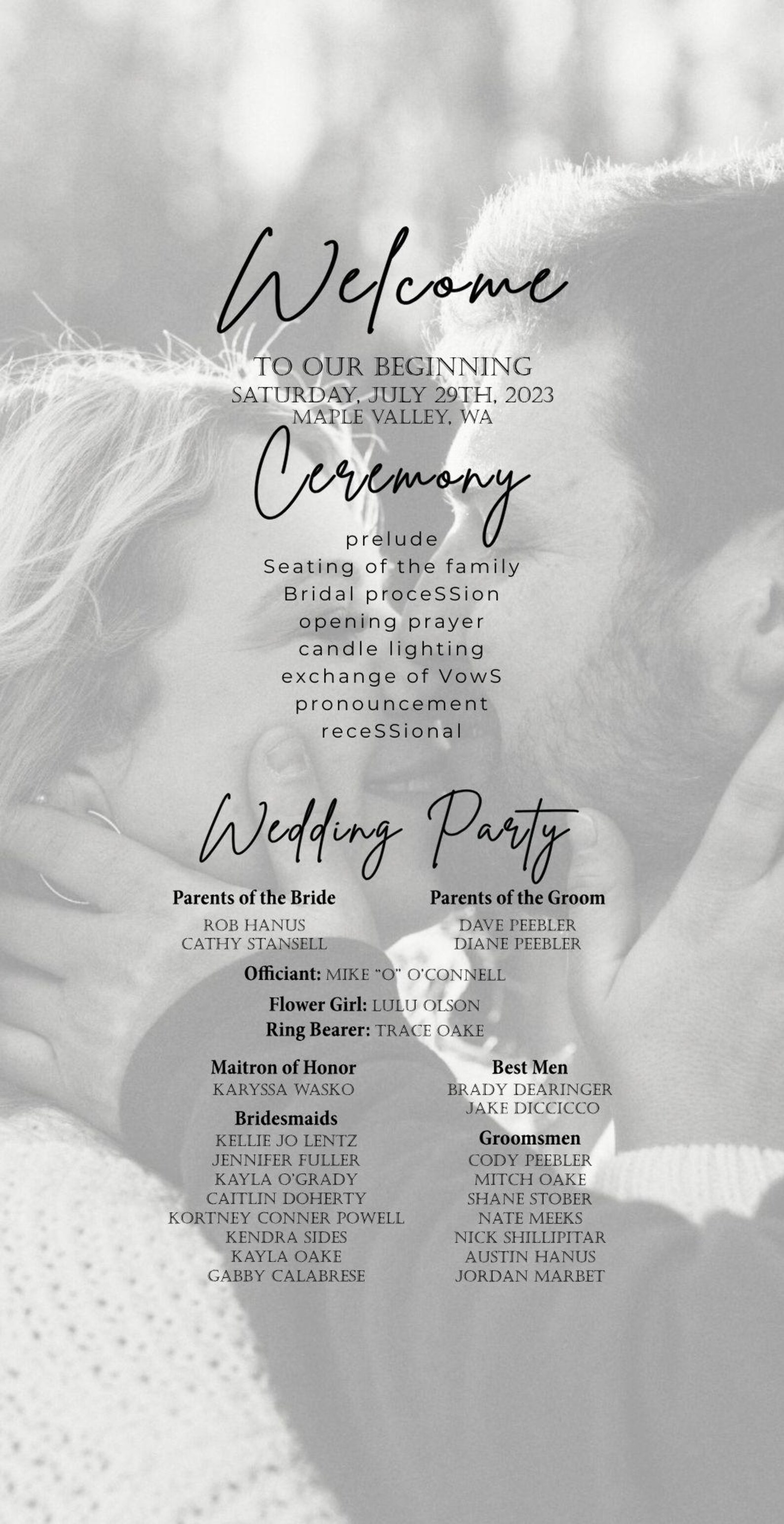Wedding Program Double Sided Fan Ceremony/wedding Party 4.25x8.25in - Etsy