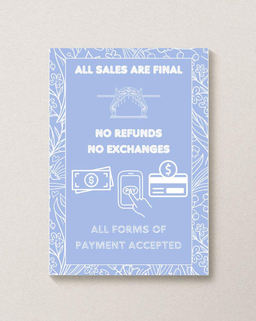 Doli Sign All Sales Final Sign No Refunds Punjabi Indian Sign Ribbon ...