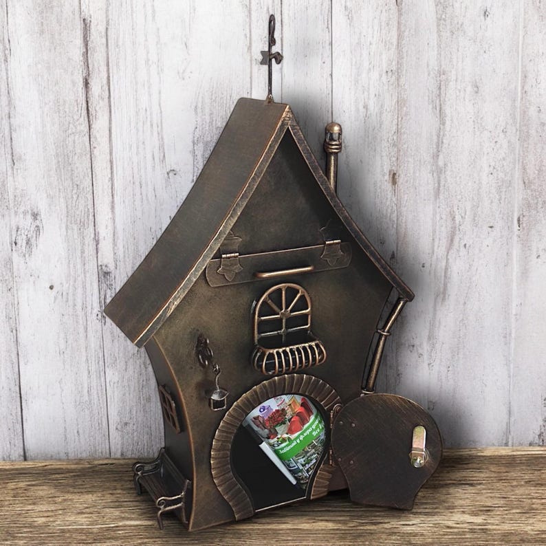 Bronze Mailbox House – Custom Modern Mailbox Post With Numbers | Garden ...