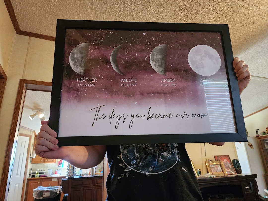 Starry Night the Day You Became Mom Custom Birth Moon Phase ...