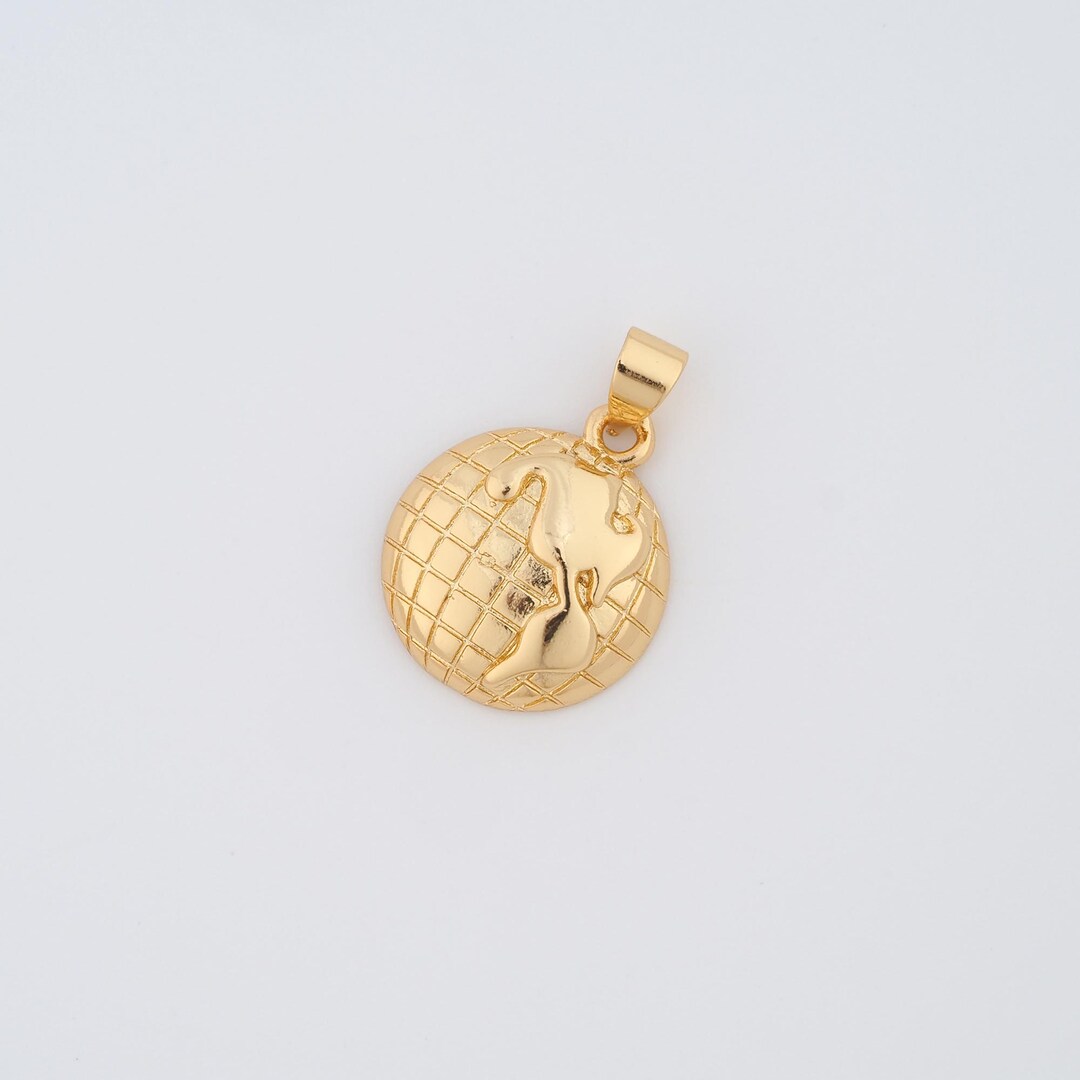 18K Gold Filled Earth Charms,earth Pendant for DIY Jewelry Making ...