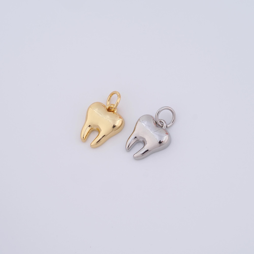 18K Gold Filled Tooth Charms,tooth Pendant for DIY Jewelry Making ...
