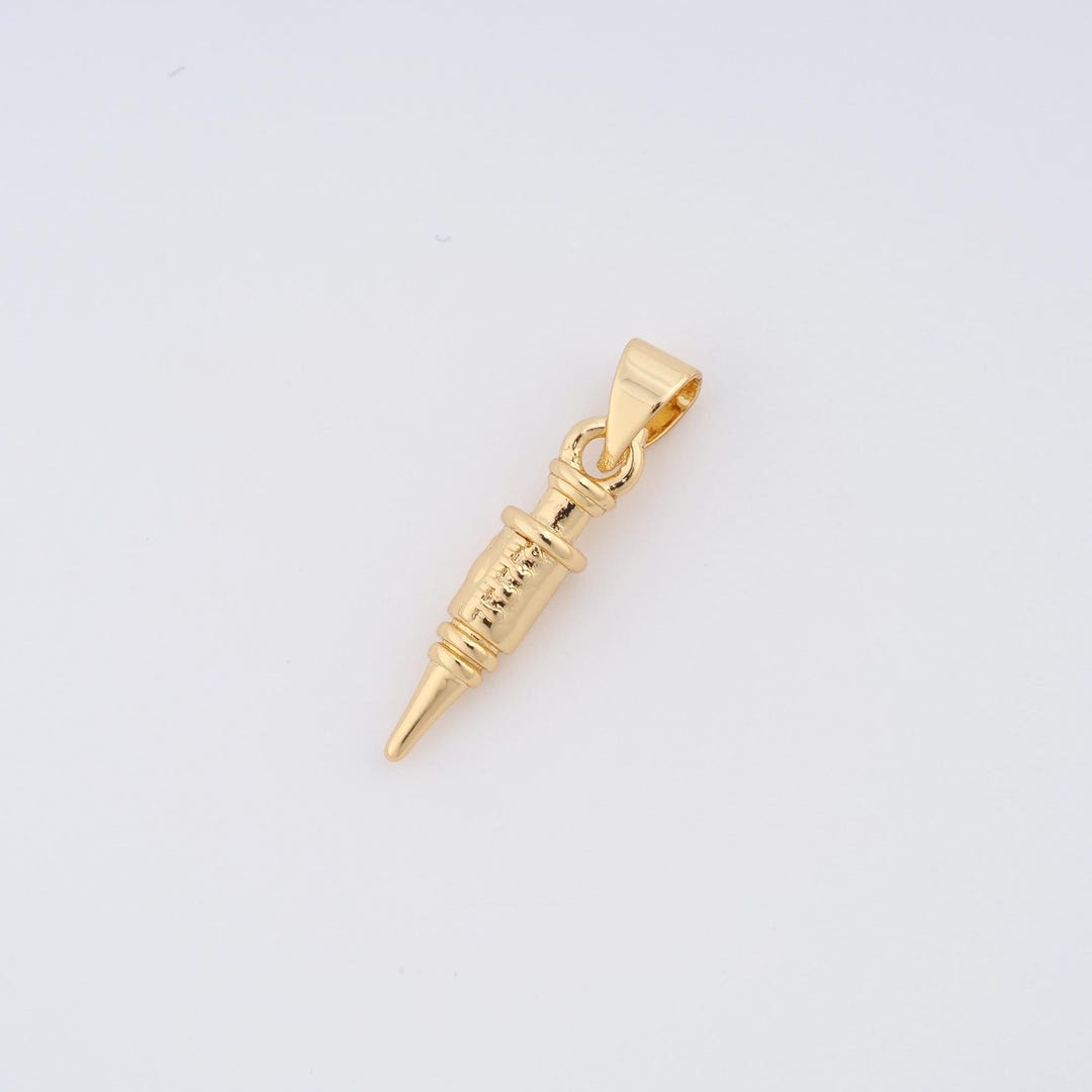 18K Gold Filled Syringe Charms,syringe Pendant for DIY Jewelry Making ...