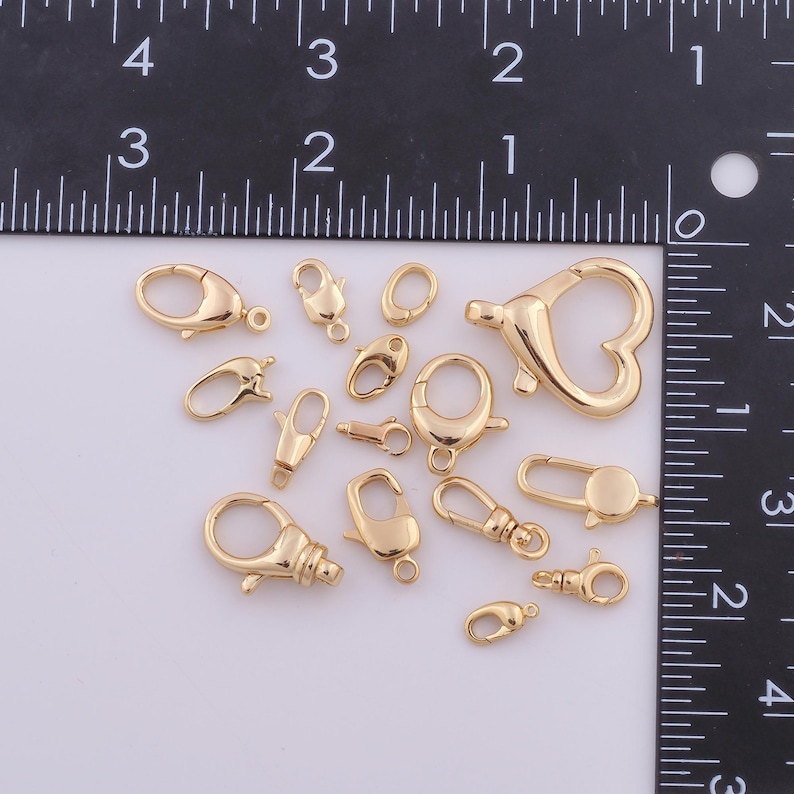 18K Gold Filled Lobster Clasp,heart Clasp for DIY Jewelry Making Supply ...