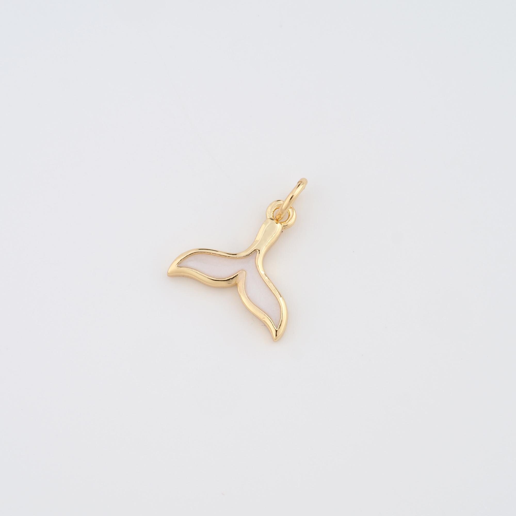 18K Gold Filled Enamel Fishtail Charms,fishtail Pendant for DIY Jewelry ...