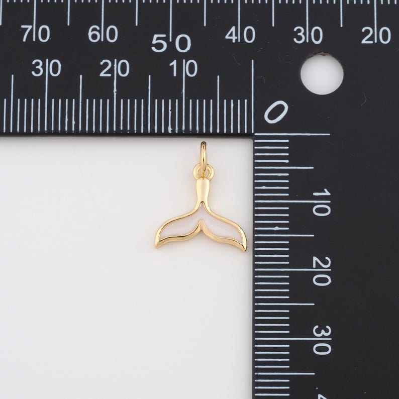 18K Gold Filled Enamel Fishtail Charms,fishtail Pendant for DIY Jewelry ...