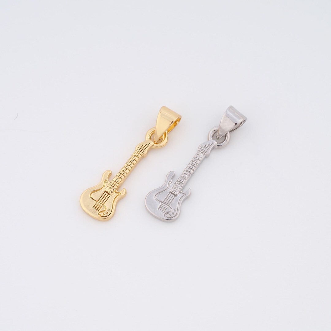 18K Gold Filled Guitar Charms,guitar Pendant for DIY Jewelry Making ...