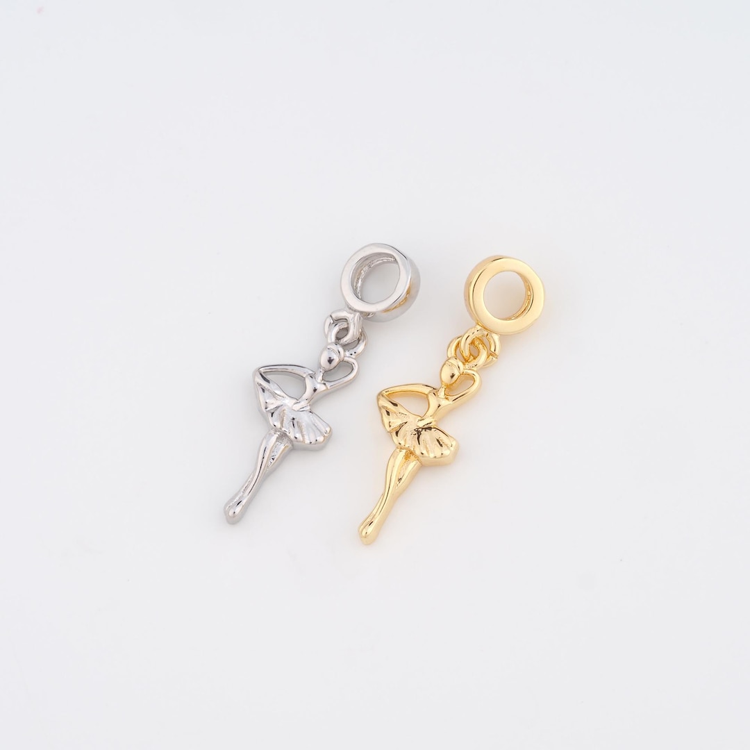 18K Gold Filled Ballet Charms,dancer Pendant for DIY Jewelry Making ...