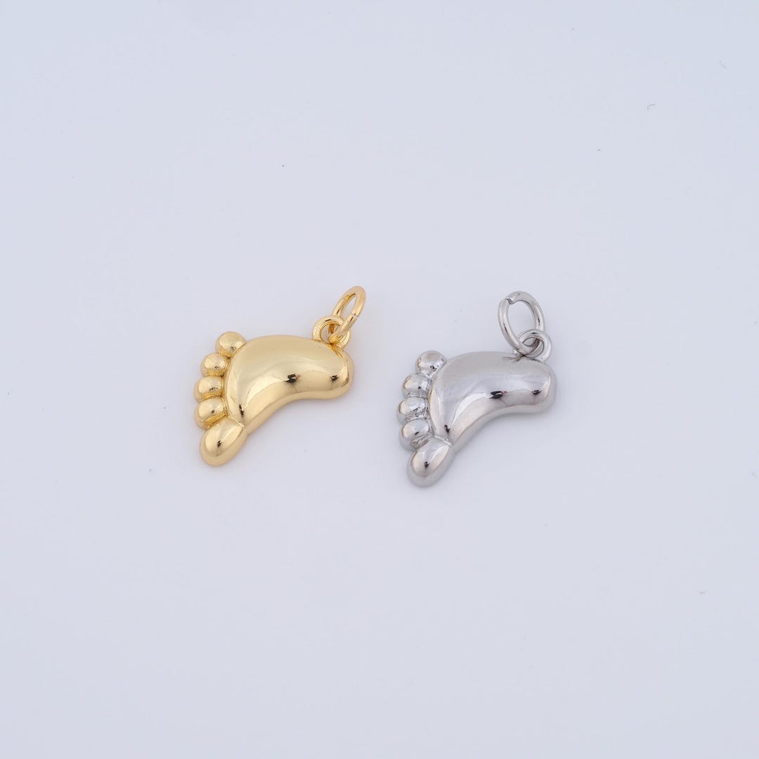 18K Gold Filled Foot Charms,foot Pendant for DIY Jewelry Making Supply ...
