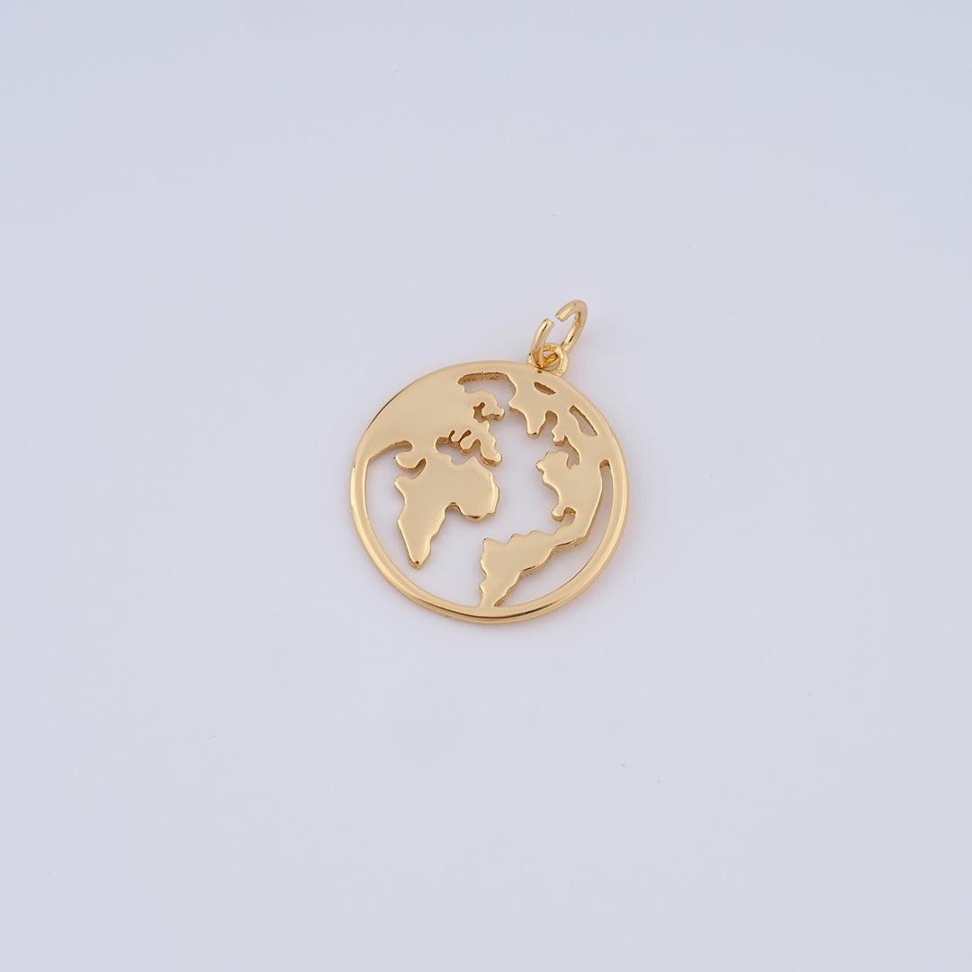 18K Gold Filled Earth Charms,earth Pendant for DIY Jewelry Making ...